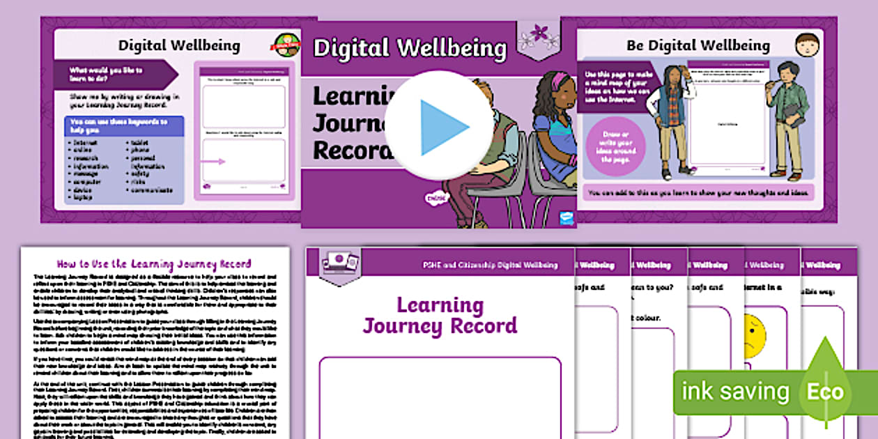 PSHE: KS1 Digital Wellbeing - Learning Journey Record Resource Pack