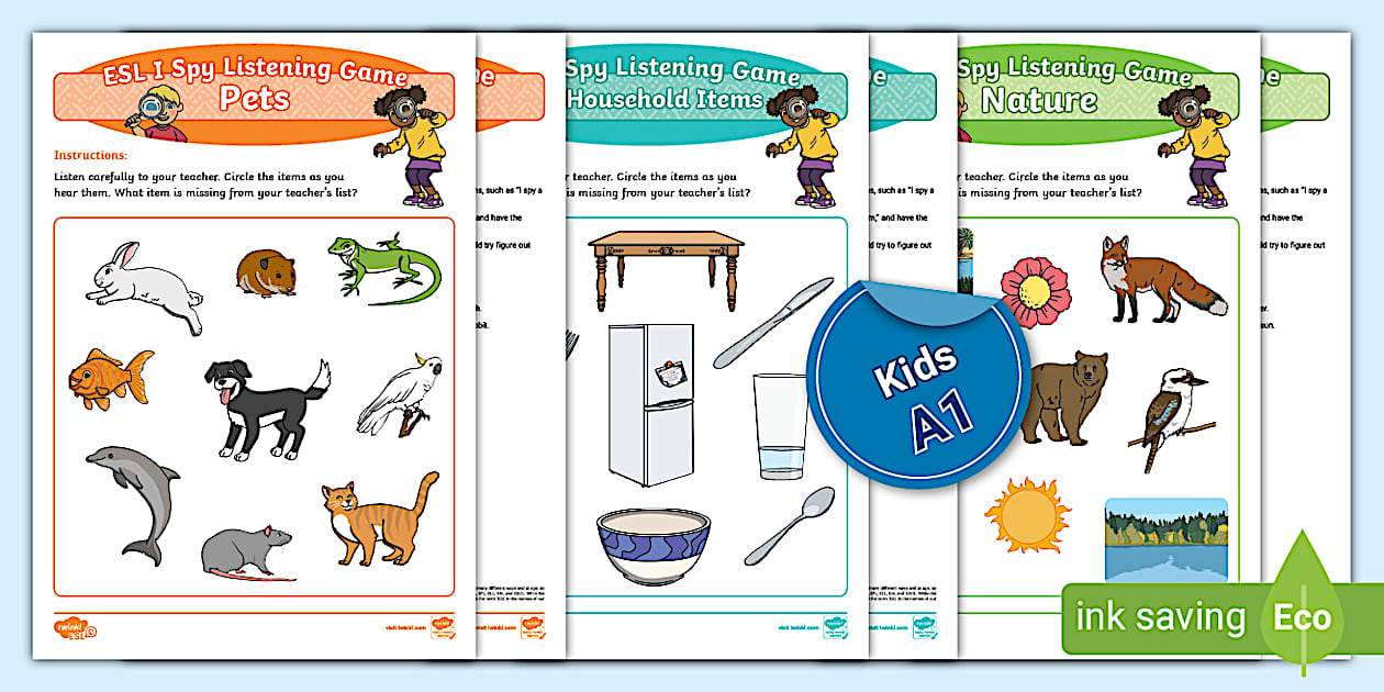 ESL I Spy Listening Game [Kids, A1] (teacher made) - Twinkl