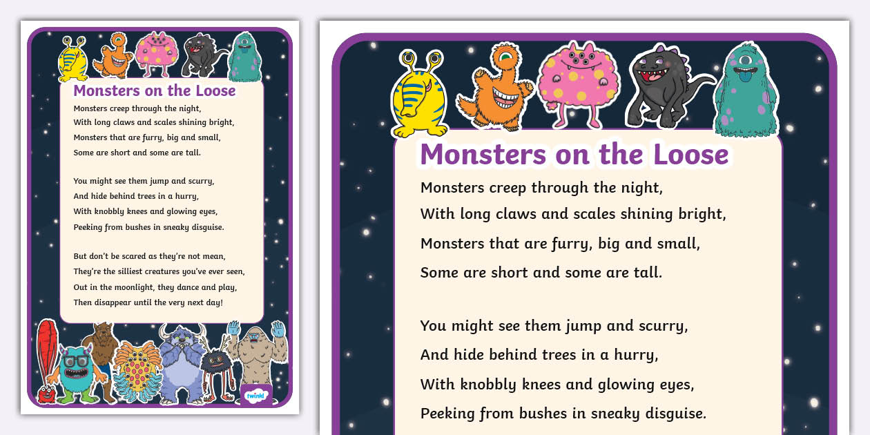 Monster Poem Example - Twinkl English Poetry (teacher made)
