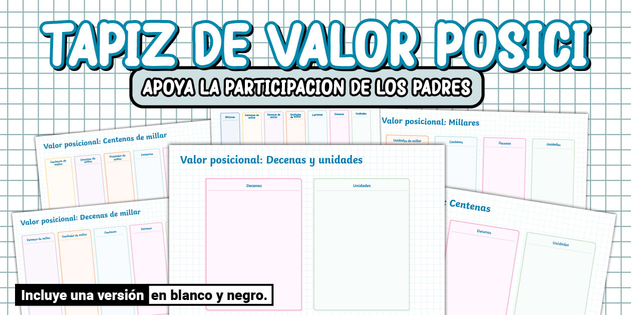 Tapiz: Tabla de valor posicional (teacher made) - Twinkl