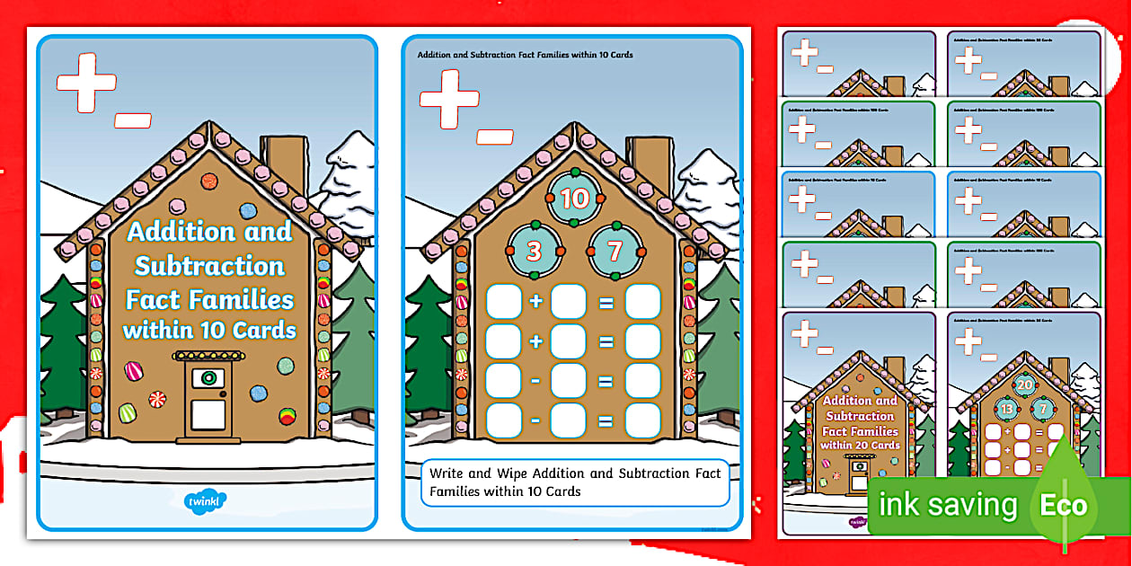 👉 Christmas-Themed Addition and Subtraction Fact Families