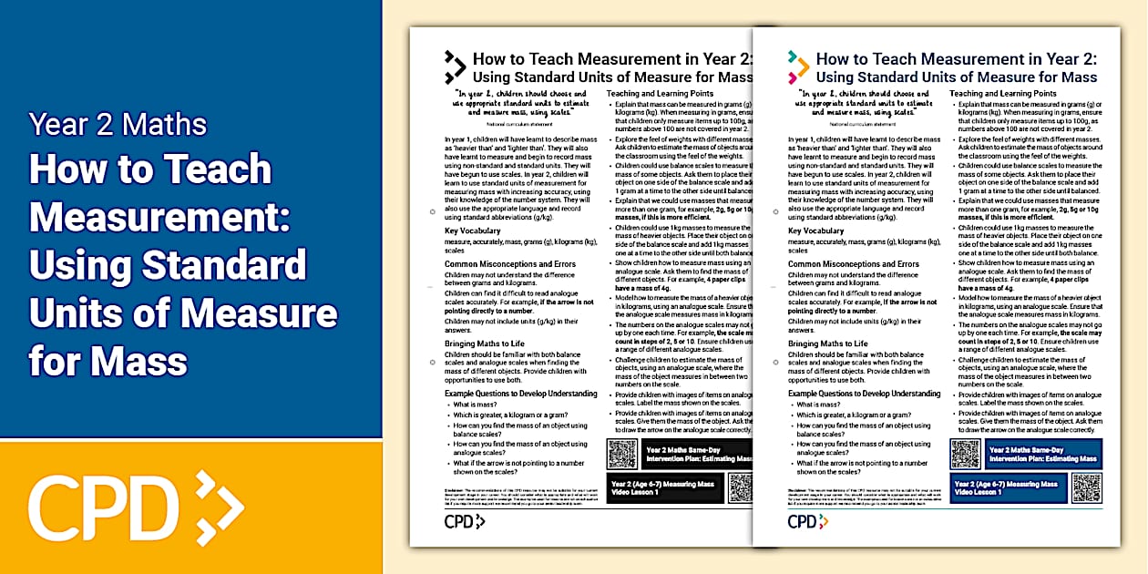 How to Teach Measurement in Year 2: Using Standard Units of Measure for ...