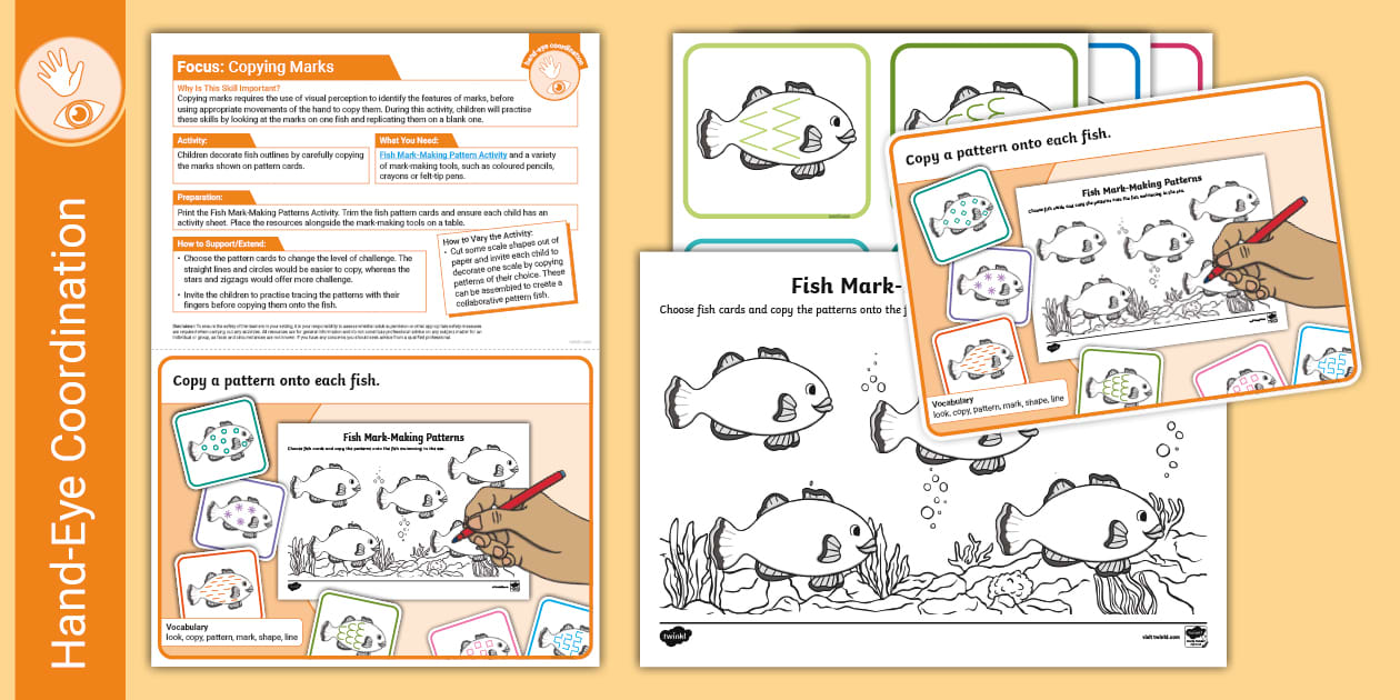Fine Motor Skills Continuous Provision Activity Pattern Fish