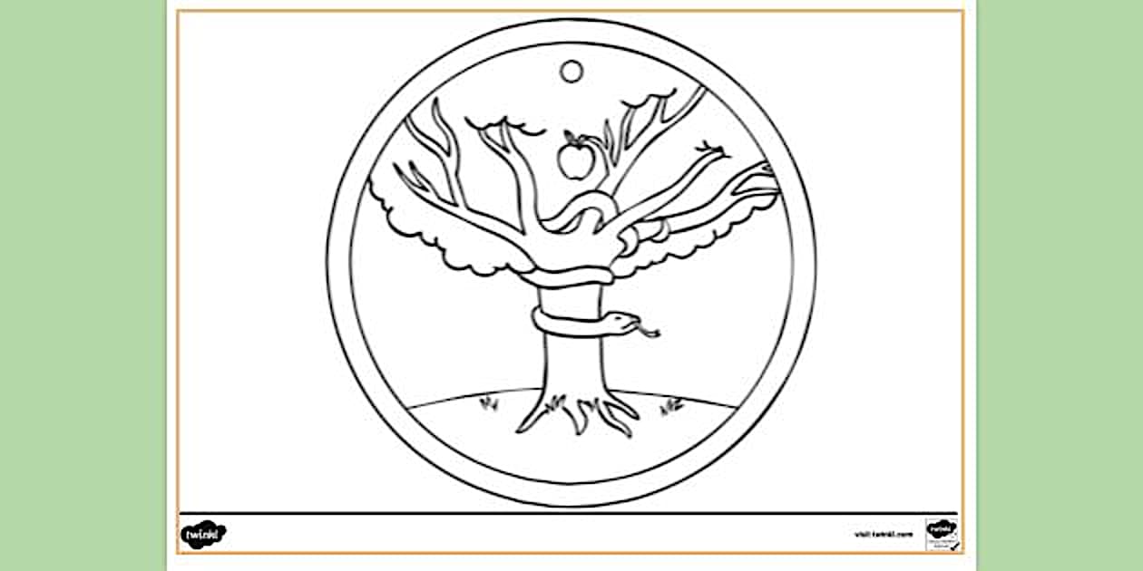 Adam and Eve Story Colouring Page - KS1 Resource - Twinkl