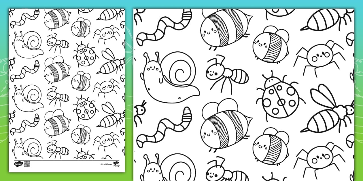 Minibeasts Doodle Colouring Page