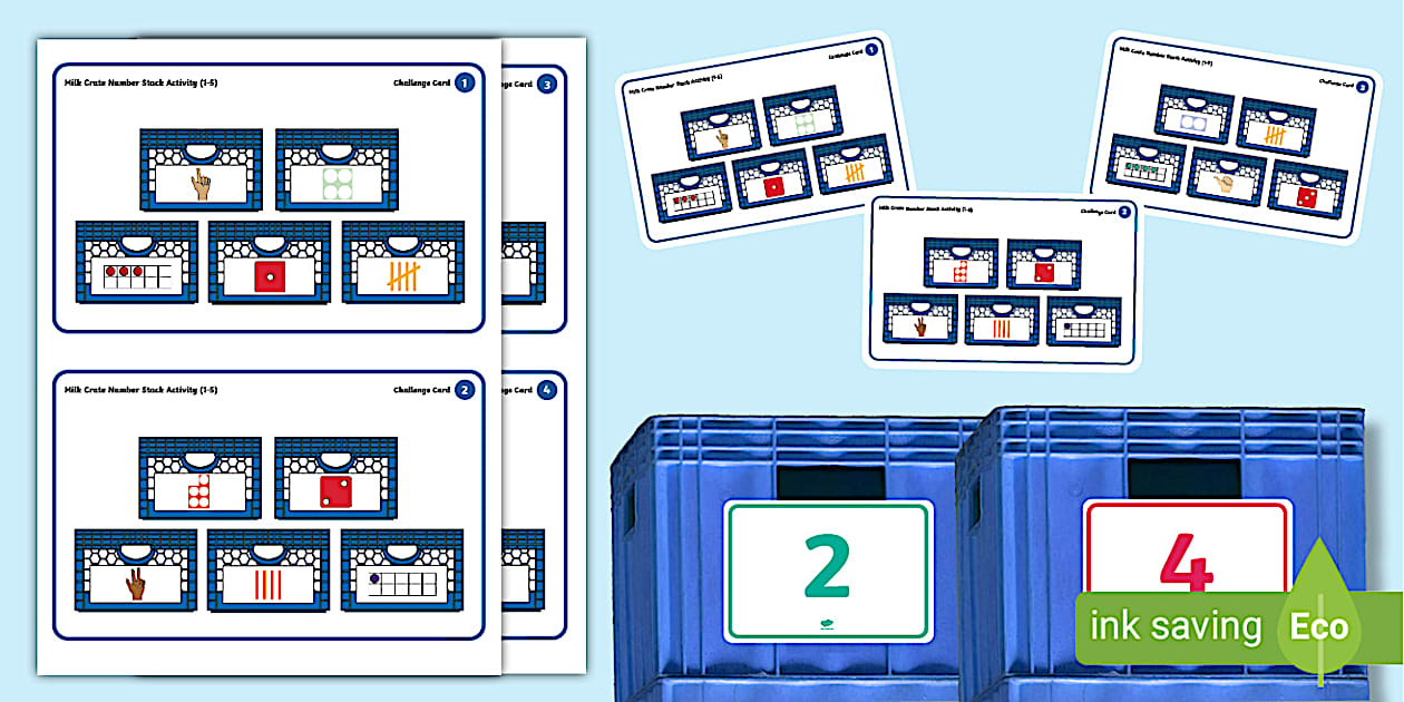👉 Milk Crate Number Stack Activity (1-5) | Twinkl