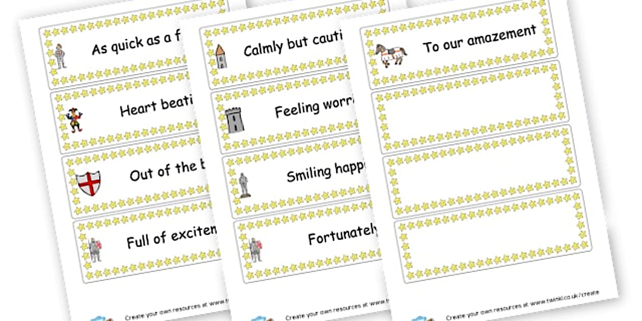 Sentence Starters for Descriptive Writing | Prompt Cards