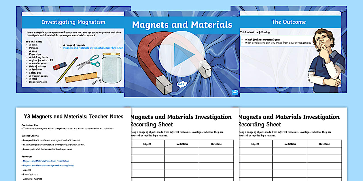 Y3 Magnets and Materials Investigation Activity Pack