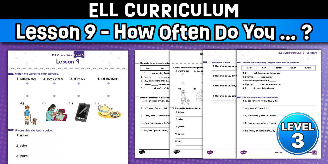 ELL Curriculum: Level 3, Lesson 9 How Often Do You Worksheet