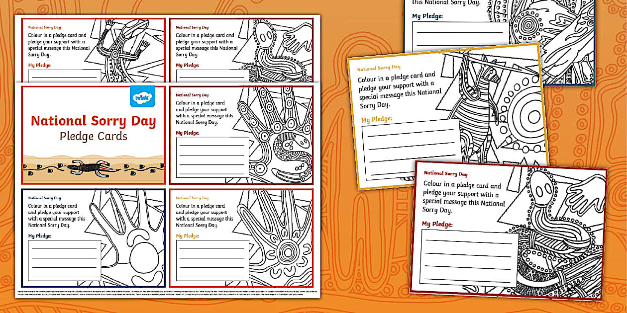 National Sorry Day Pledge Cards for Students | Twinkl