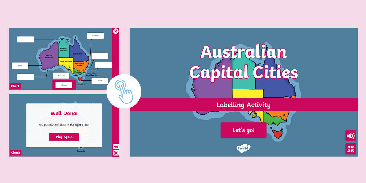 Australian Capital Cities Labelling Activity - Twinkl