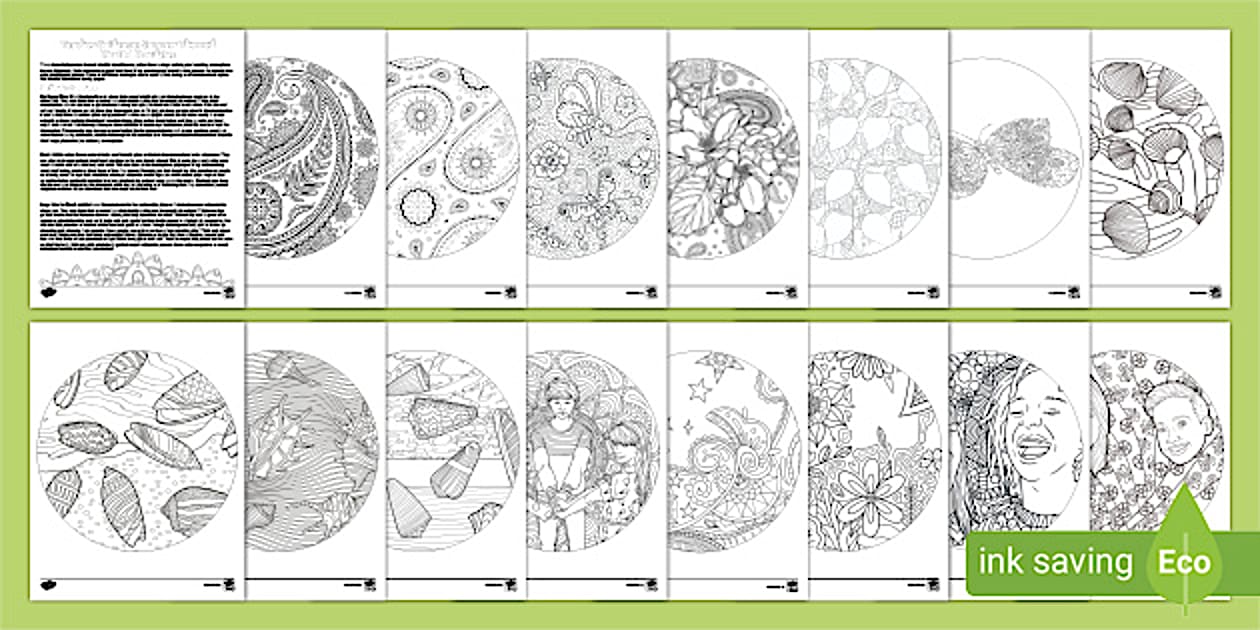 Summer Themed Intermediate Mindful Mandala Colouring Pages