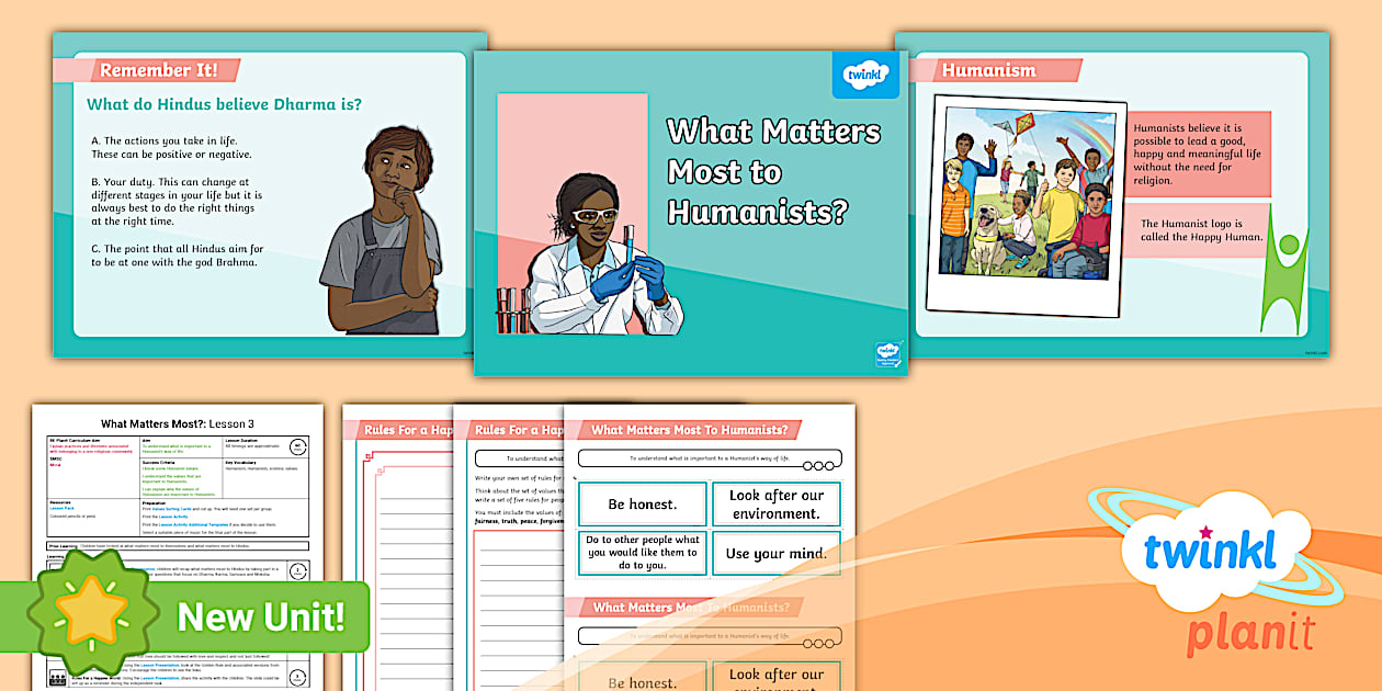 What Matters Most to Humanists - RE Lesson Pack - Twinkl
