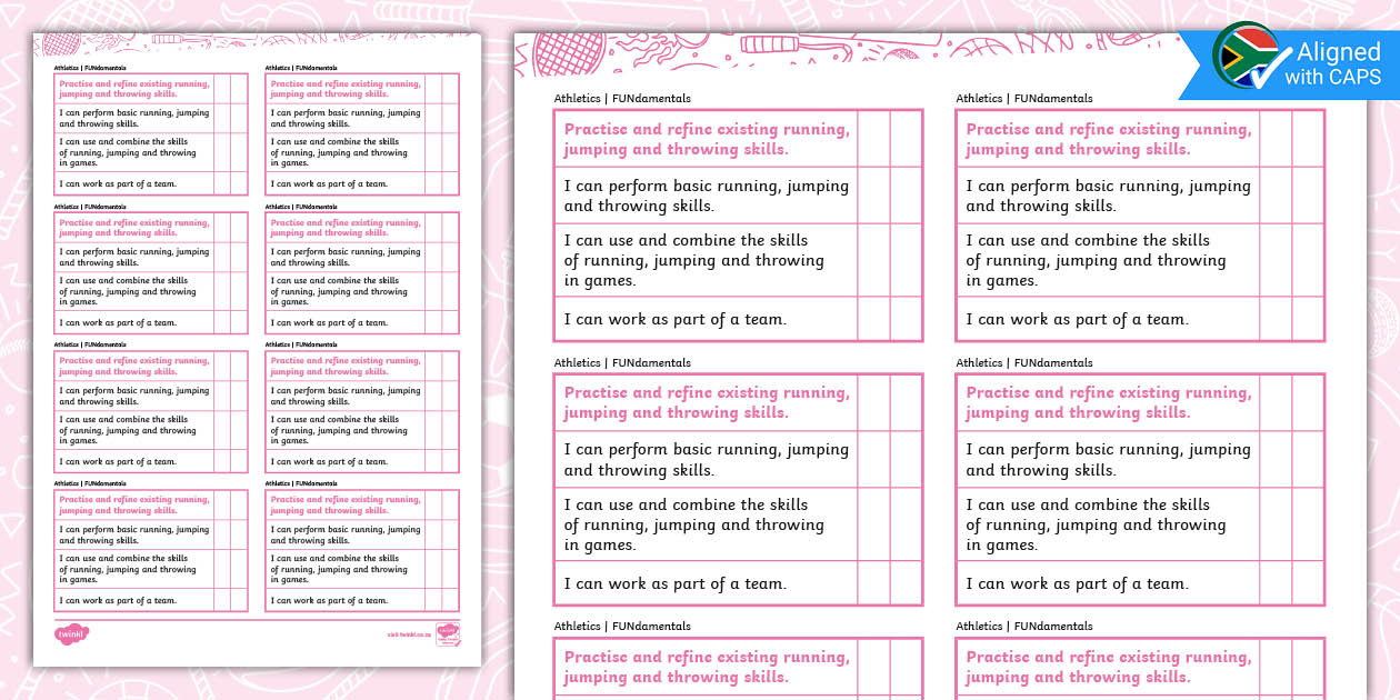 Grade 5 Term 4 Physical Education Athletics Success Criteria