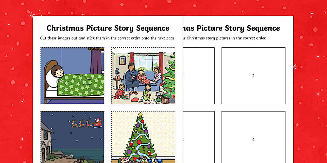 Lower Ability Christmas Story Sequencing Differentiated Worksheets