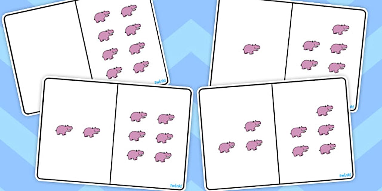Hippo Counting Number Bonds to 8 (teacher made) - Twinkl