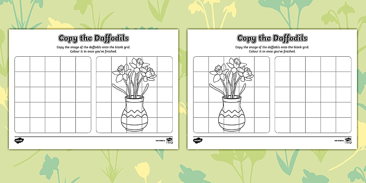 Copy the Daffodils Worksheet (Teacher-Made) - Twinkl