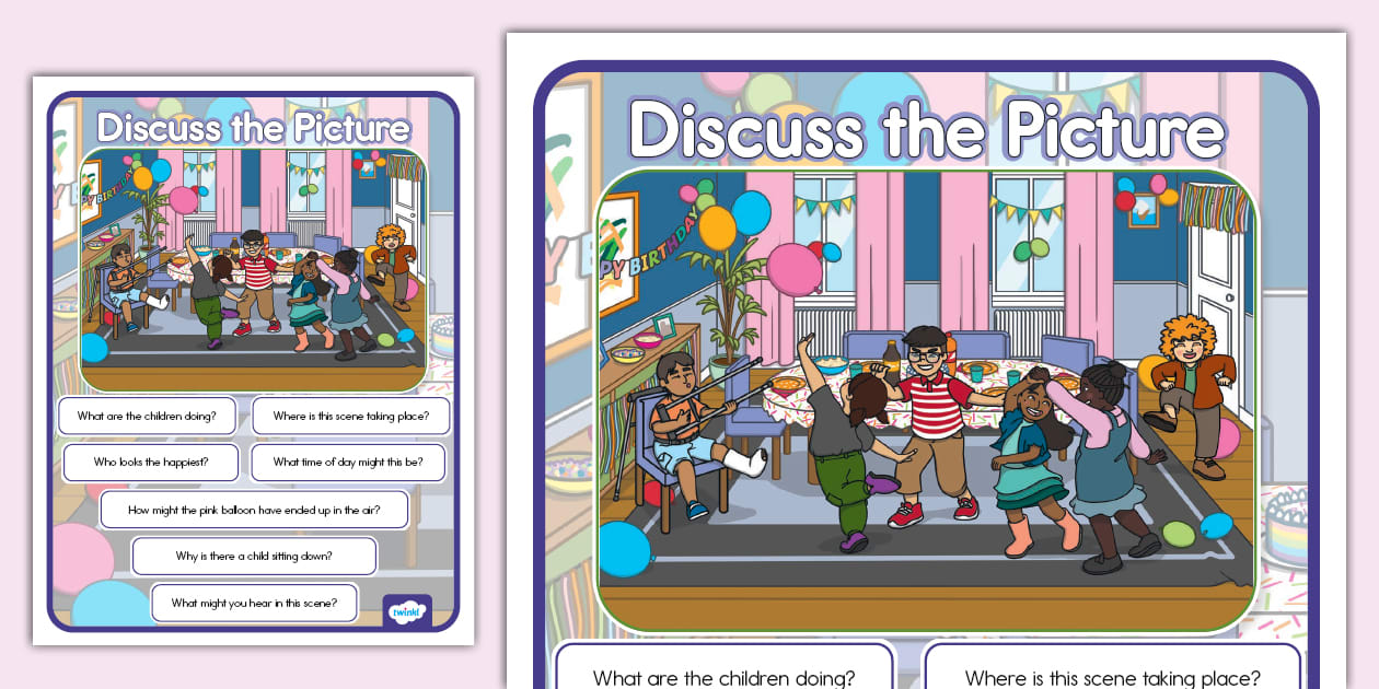 Discuss the Birthday Party Scene Picture Prompt - Twinkl