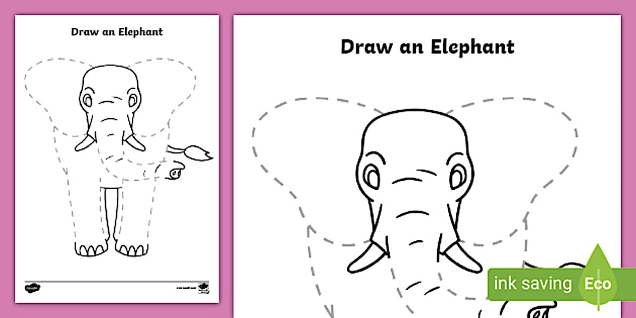 EYFS Draw an Elephant Pencil Control Activity - Twinkl