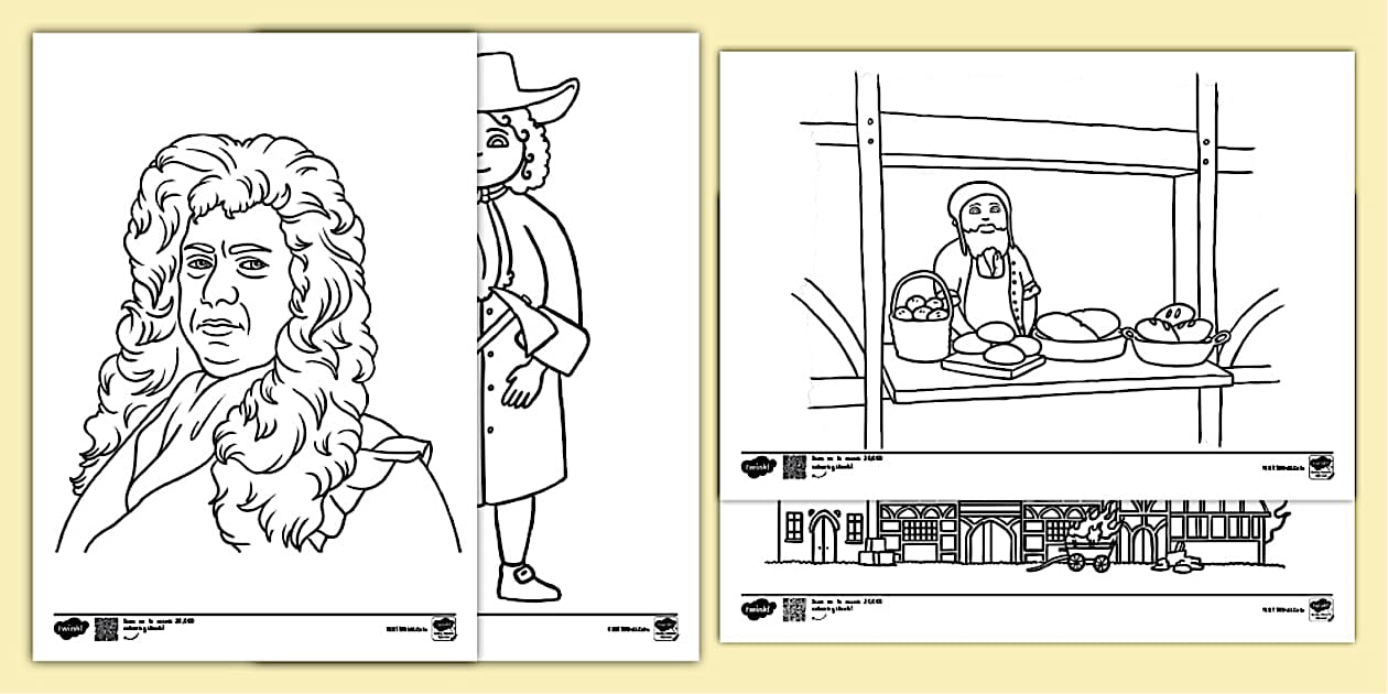 The Great Fire of London Colouring Pages - great fire london
