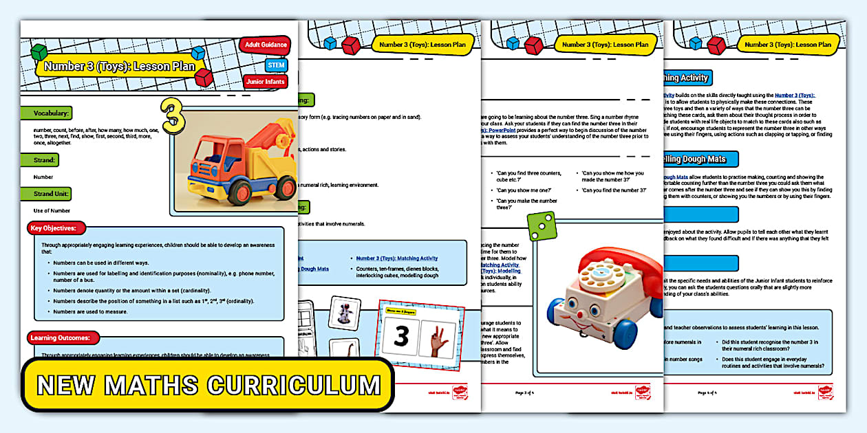 Number 3 (Toys): Lesson Plan (teacher made) - Twinkl