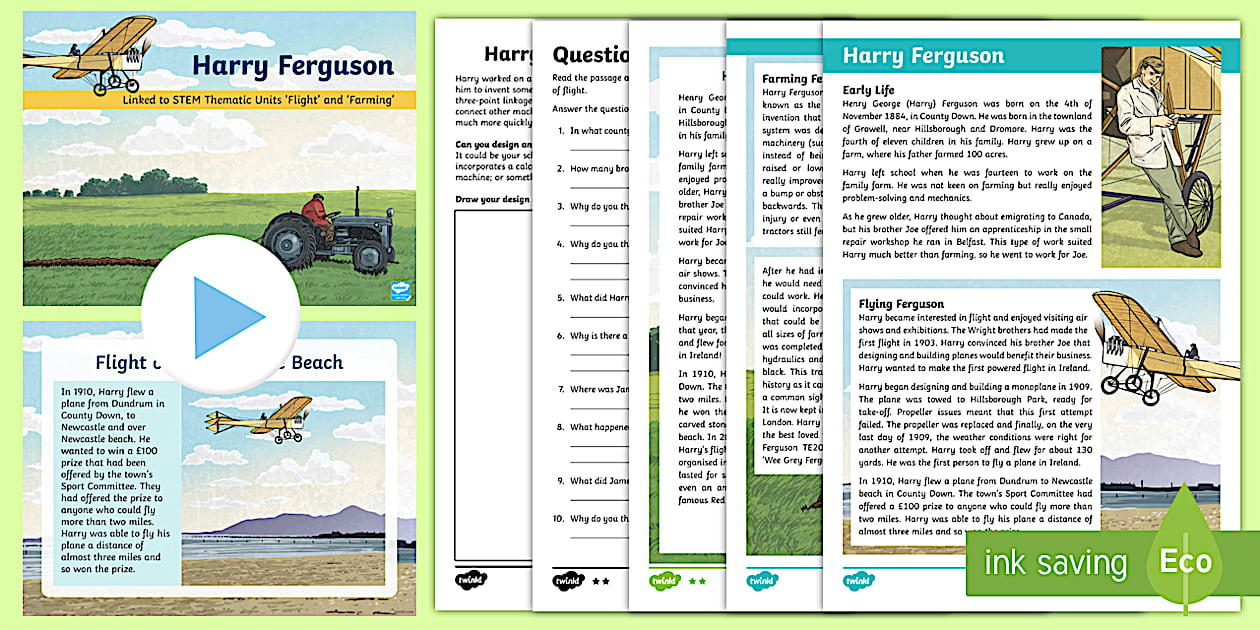 Famous Inventors - Harry Ferguson Activity Pack - NI