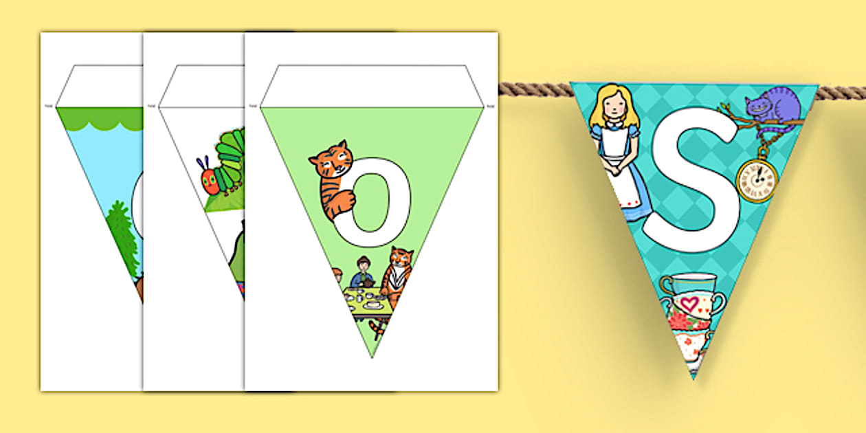 Cursive Story Corner Bunting (l'enseignant a fait) - Twinkl