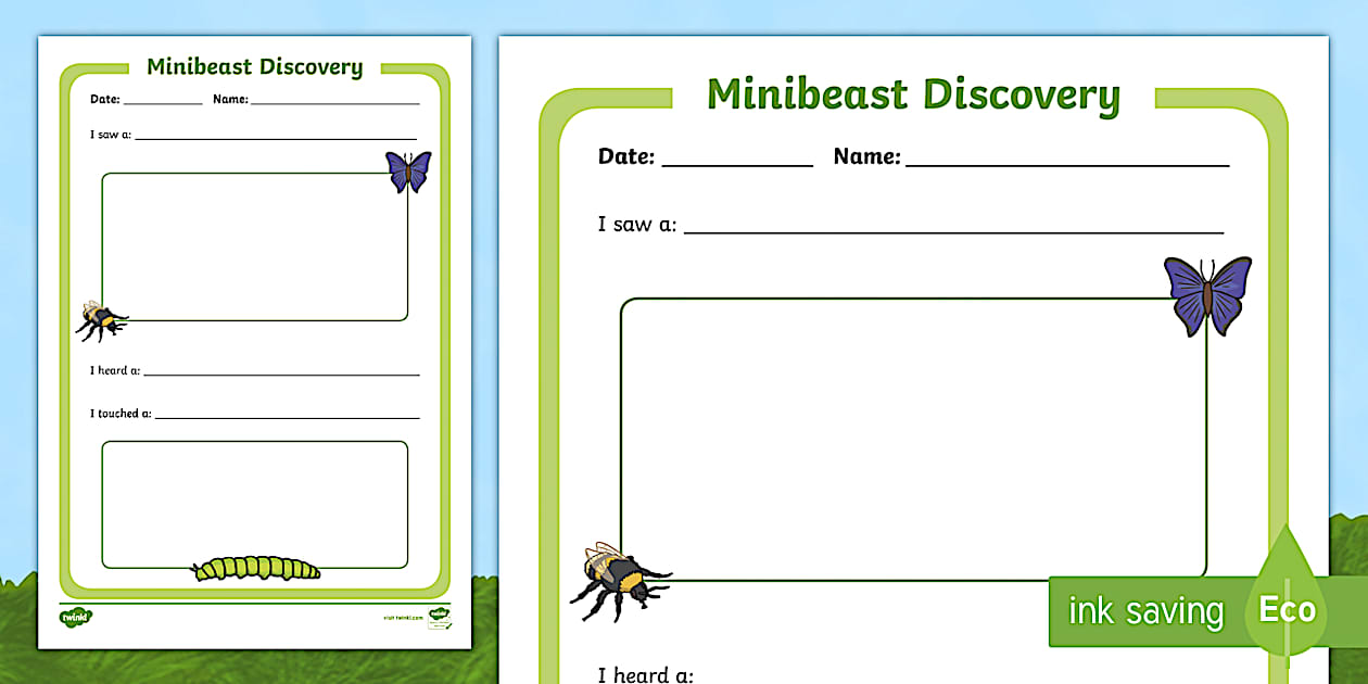 Black and White Minibeast Discovery Writing Frame - Twinkl