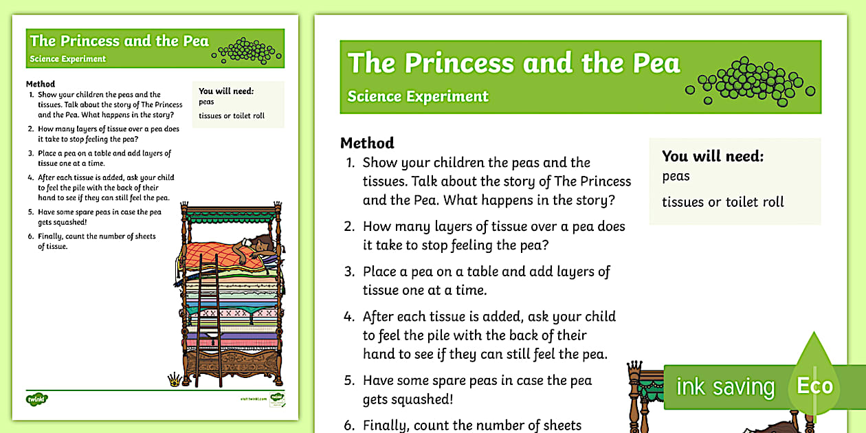 The Princess and the Pea Science Experiment - Twinkl