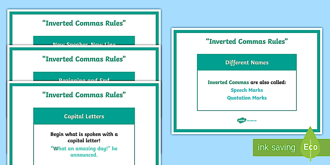 Inverted Commas Display Posters Pack (teacher made) - Twinkl