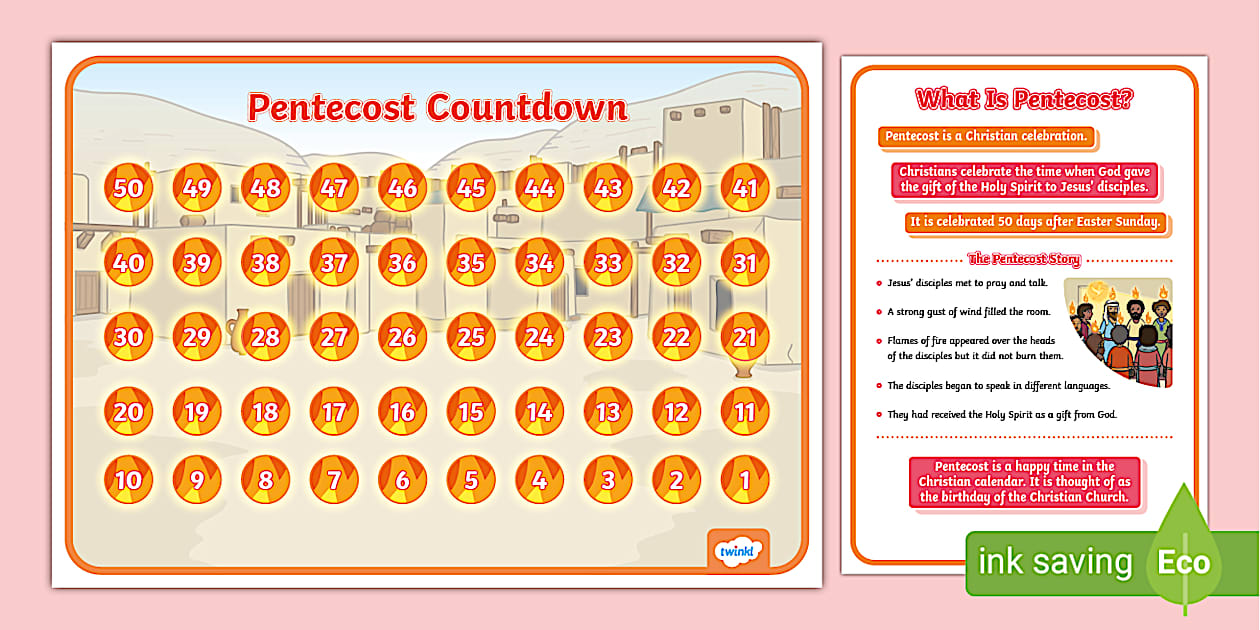 Pentecost Countdown Activity and Display Poster | Twinkl