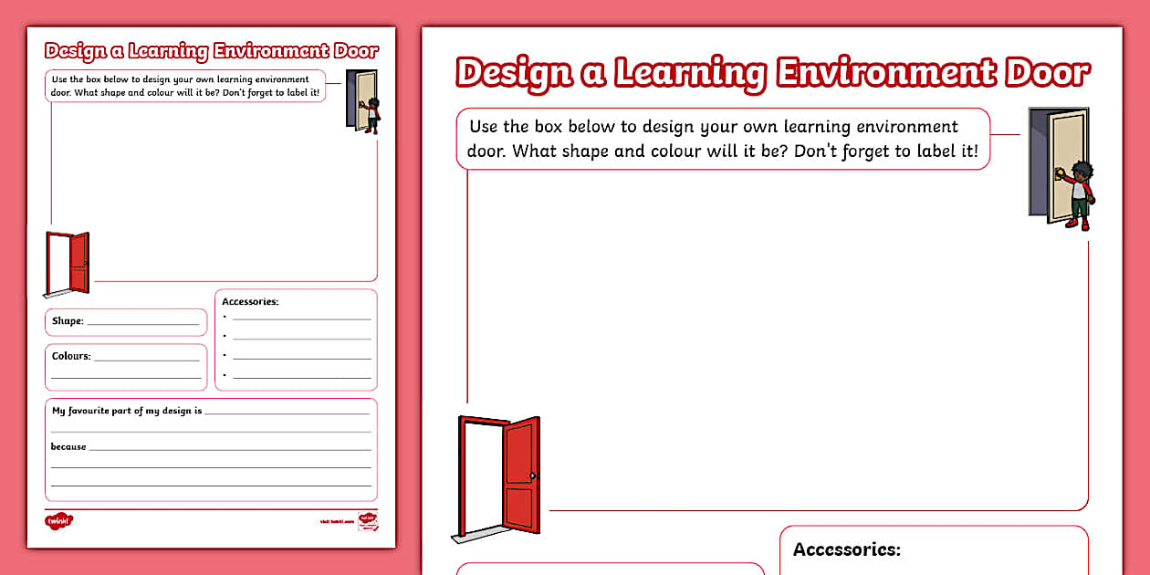 Design a Learning Environment Door Worksheet (teacher made)