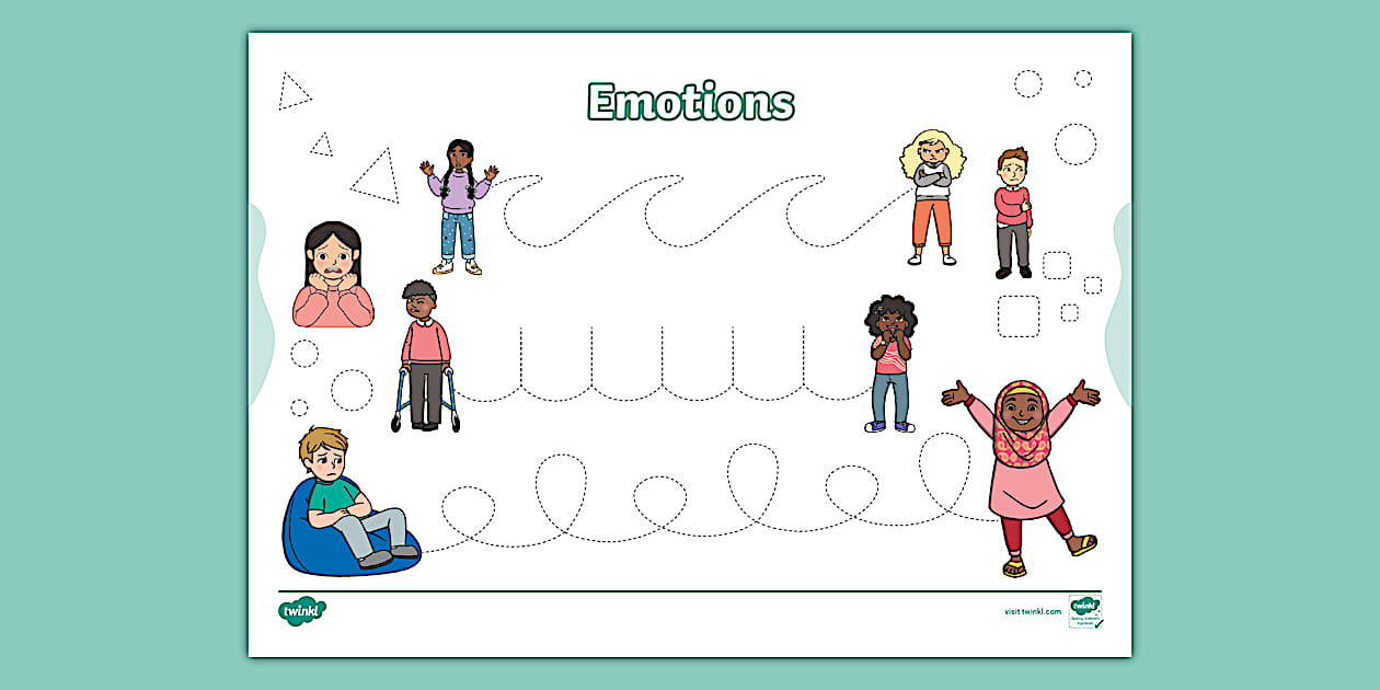 Emotions Pencil Control Worksheet (teacher made) - Twinkl