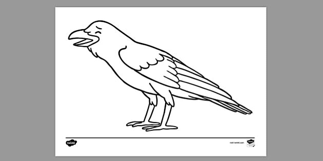 Crow Colouring | Colouring Sheet (teacher made) - Twinkl