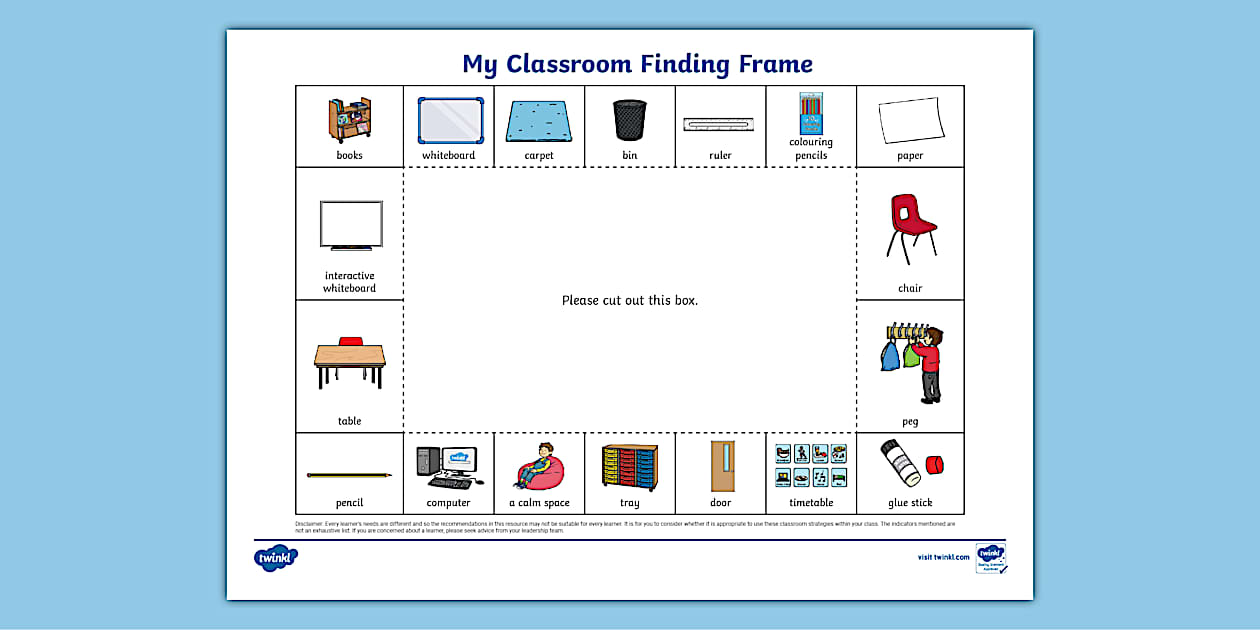 My Classroom Finding Frame (teacher made) - Twinkl