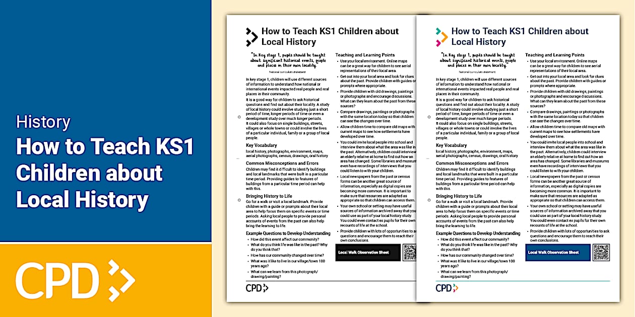 How to Teach KS1 Children about Local History CPD - Twinkl