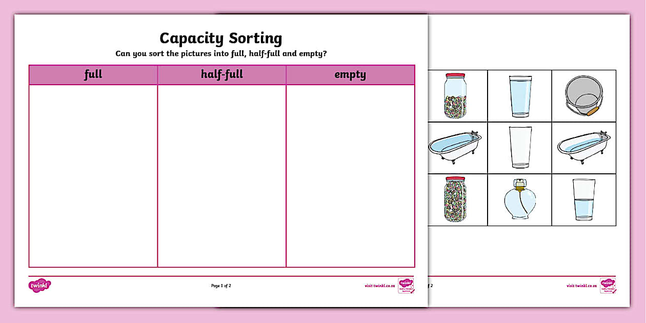 Grade 3 Math: Capacity Sorting (teacher made) - Twinkl