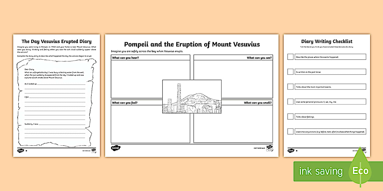 The Day Vesuvius Erupted Diary Writing Resource Pack