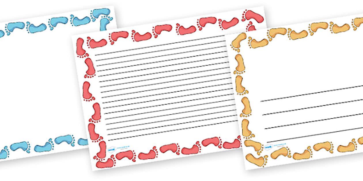 Editable Footprint Full Page Borders (Landscape) - Twinkl