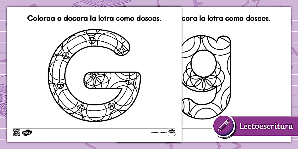 Hoja para colorear: La letra G (teacher made) - Twinkl