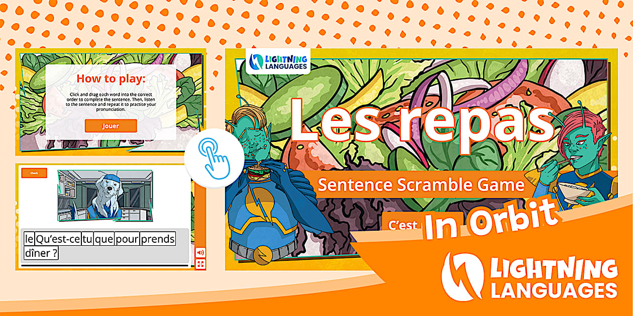 👉 French Mealtimes Interactive Sentence Scramble Game