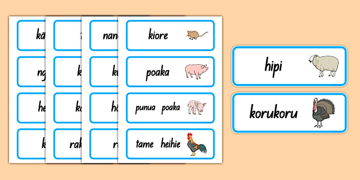 Farm Animals Word Cards