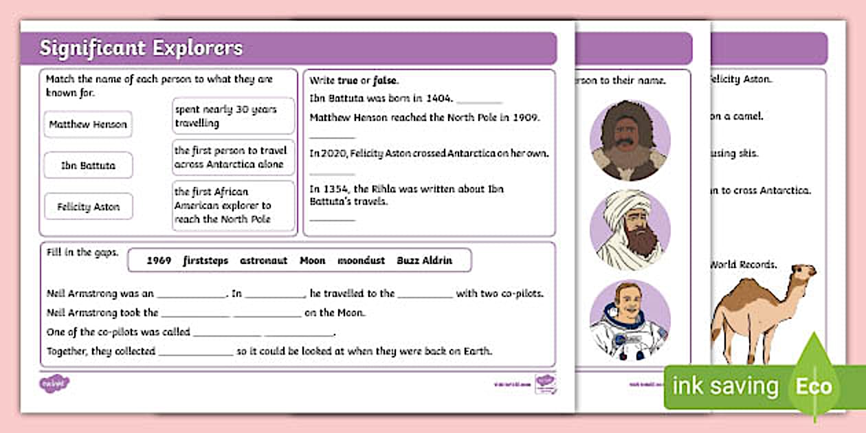 KS1 Revision Activity Mat: Significant Explorers - Twinkl