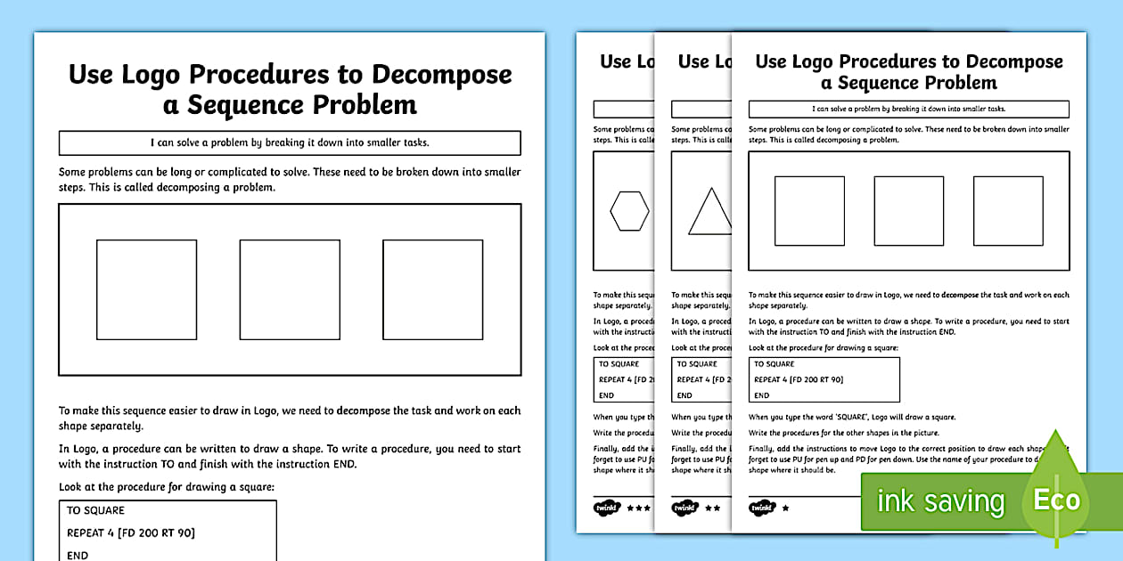 Lower Ability Use Logo Procedures to Decompose a Sequence Problem