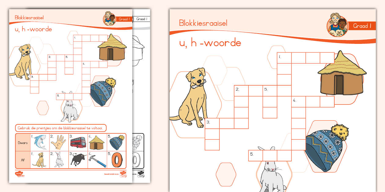 Graad 1 Klanke Blokkiesraaisel u, h (teacher made) - Twinkl