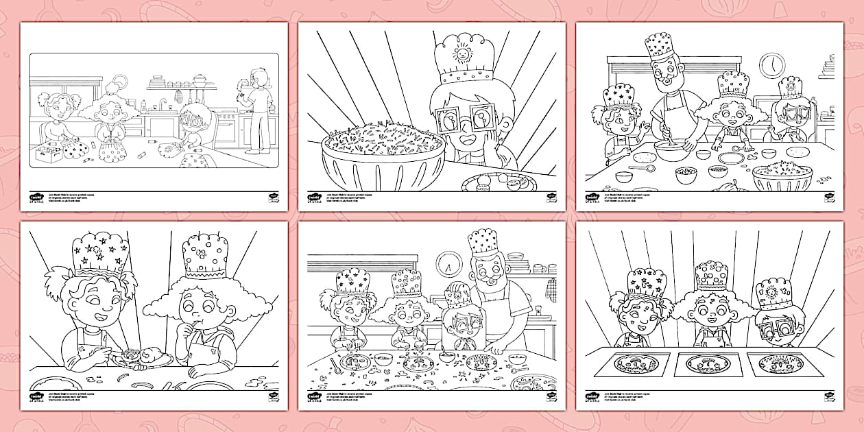 Asha and Leo Try Some New Food Colouring Pages - Twinkl