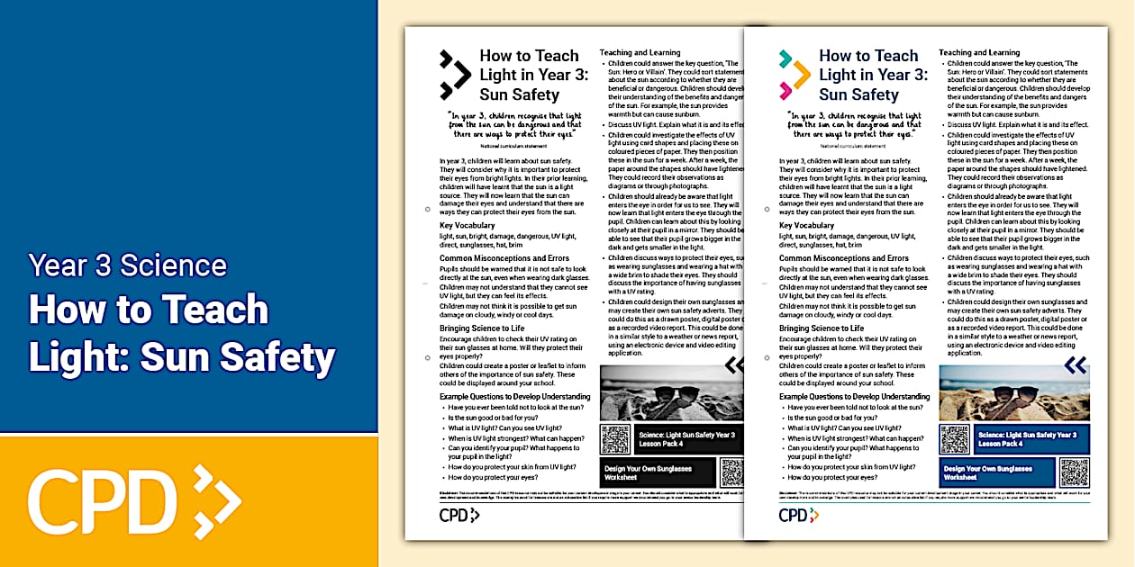 How to Teach Light in Year 3: Sun Safety (teacher made)