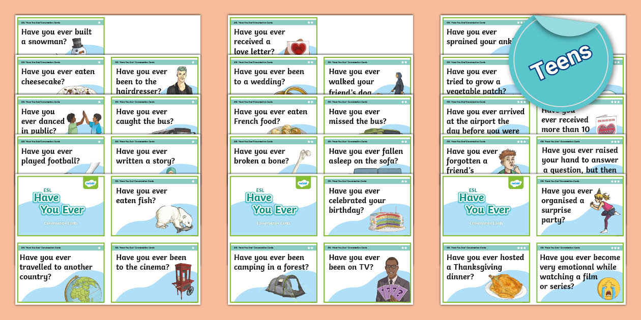 ESL 'Have You Ever' Conversation Cards