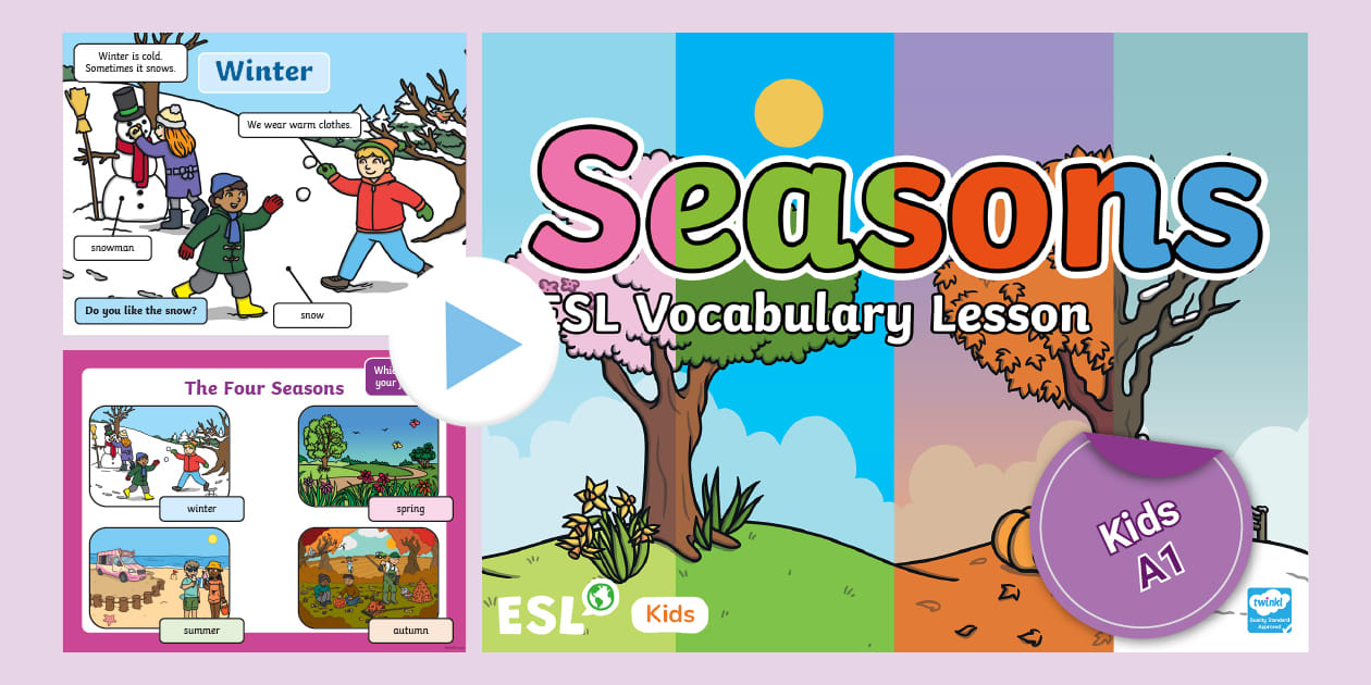 ESL Seasons Lesson [Kids, A1] (teacher made) - Twinkl