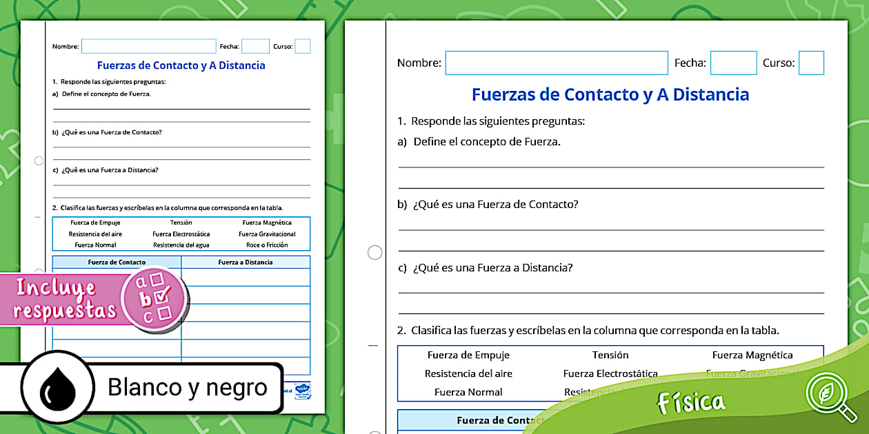 Fuerzas | Tipos | 7° Básico | De Contacto | A Distancia